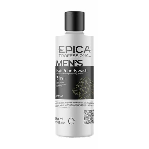 Epica Professional Мужское средство для мытья волос и тела 3 в 1