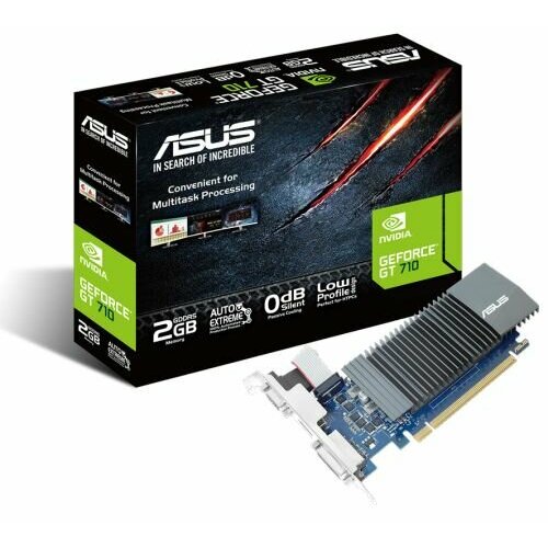 Видеокарта PCI-E ASUS GeForce 710 (GT710-SL-2GD3-BRK-EVO) 90YV0I70-M0NA00 2GB DDR3 64bit 28nm 954/900MHz DVI-D/D-Sub/HDMI