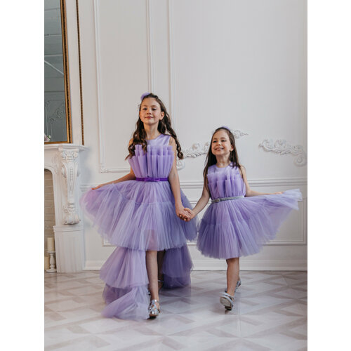 Платье, размер 116-122, фиолетовый, лиловый