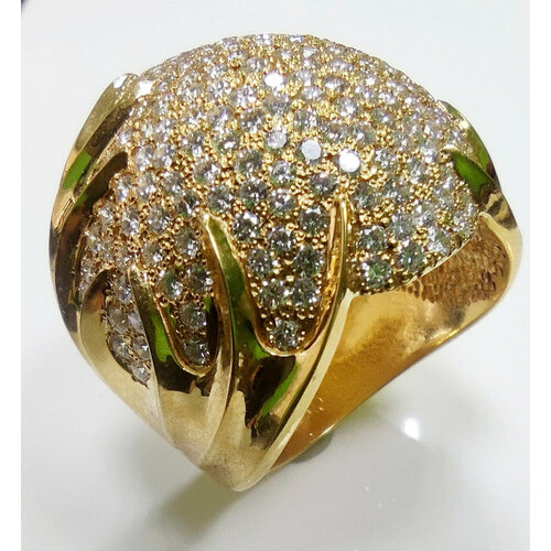 Перстень Эстерелла Кольцо Удача, желтое золото, 750 проба, бриллиант, размер 19.5