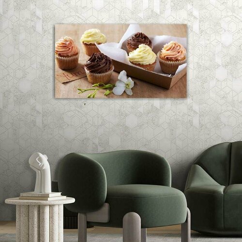 Картина на холсте 60x110 LinxOne "Десерт chocolate шоколад" интерьерная для дома / на стену / на кухню / с подрамником