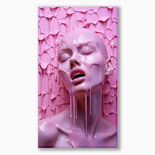 Картина для интерьера на холсте "Розовые мысли" 50х90, холст без подрамника