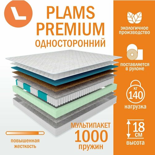 Матрас пружинный Plams Premium 200х200 односторонний