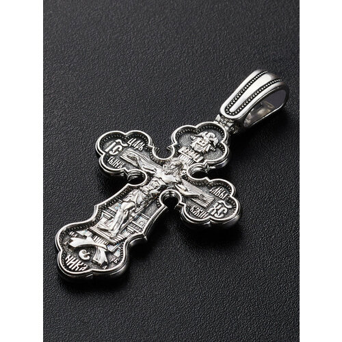 Крестик Angelskaya925 Крест серебряный мужской кулон подвеска серебро для мужчин, серебро, 925 проба, чернение, размер 6.5 см.
