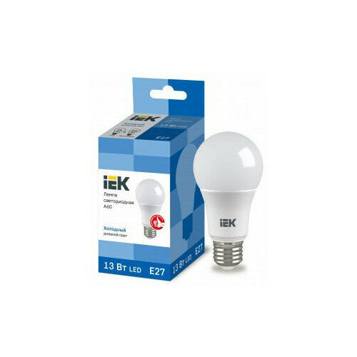 Светодиодная LED лампа IEK ЛОН A60 E27 13W(1170lm) 6500К 6K 110х60 ECO LLE-A60-13-230-65-E27 (упаковка 18 штук)