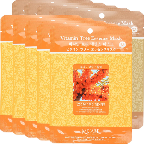 Маска для лица тканевая с экстрактом облепихи Mijin Vitamin Tree Essence Mask, 23 г - 10 шт