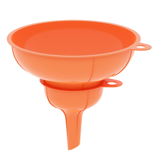 Воронка кухонная комбинированная с широким горлом, материал пластик, цвет оранжевый