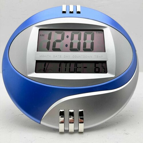 Часы настенные, электронные, дата, время, термометр, будильник и функция SNOOZE, 26x26x3 см, от батареек АА (не в комплекте)