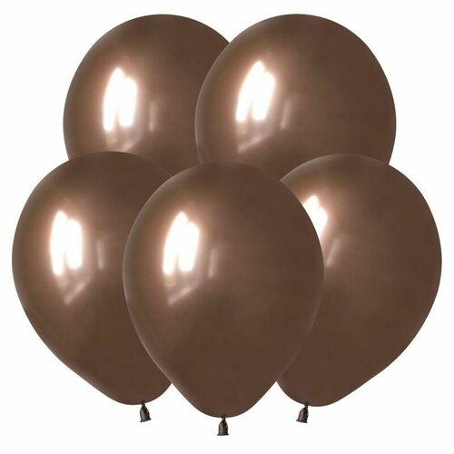 Набор воздушных шаров Шоколад, Хром, Зеркальный / Mirror Chocolate 5 дюймов (12,5 см), 50 штук, Веселуха