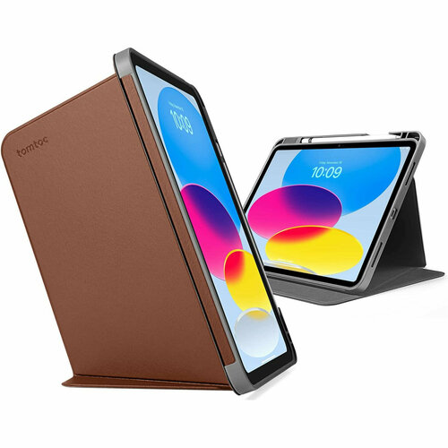 Чехол Tomtoc Tri-use Folio для iPad 10.9 (2022 10th Gen) B02 PU/TPU Коричневый (Caramel)