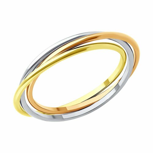 Кольцо обручальное SOKOLOV, комбинированное золото, 585 проба, размер 15.5