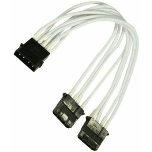 Разветвитель Nanoxia NX4PY2EW 4-pin MOLEX в 2 х 4-pin MOLEX, 20 см, индивидуальная оплетка, белый