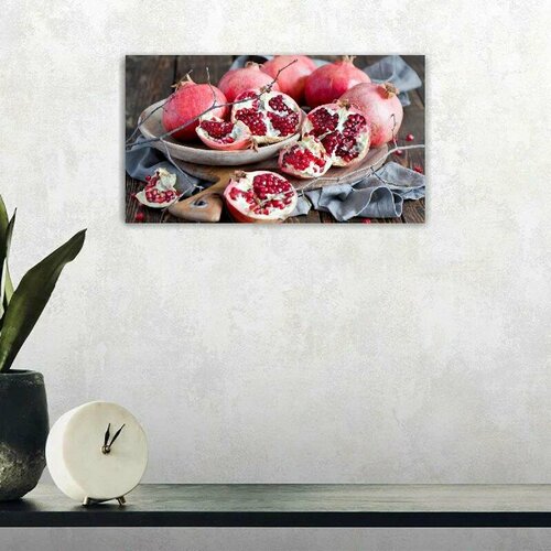Картина на холсте 60x110 LinxOne "Гранаты Anna Verdina" интерьерная для дома / на стену / на кухню / с подрамником