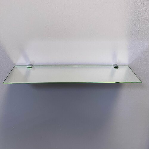 Стеклянная полка прямоугольная зеркальная в ванную 55х10 см из зеркала 4 мм, 2 штуки без креплений