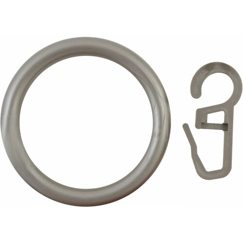 Кольцо с крючком Русские Карнизы, пластик, цвет морена, 2.8 см, 4 шт.