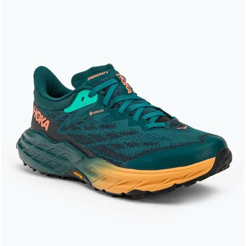 Кроссовки HOKA Speedgoat 5 GTX, полнота B, размер US9B/UK7.5/EU41 1/3/JPN26, оранжевый, зеленый
