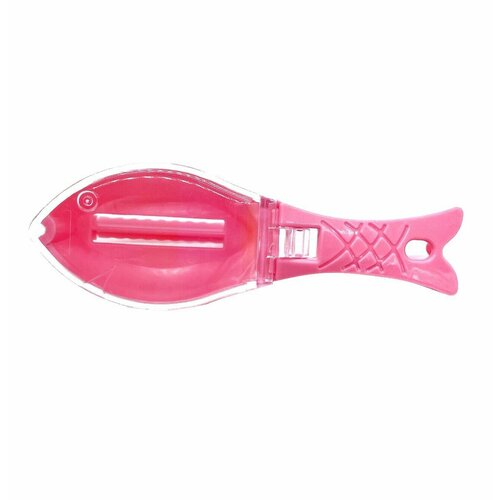 Рыбочистка с пластиковыми лезвиями / Рыбочистка с контейнером для чешуи / Нож для чистки рыбы, розовая