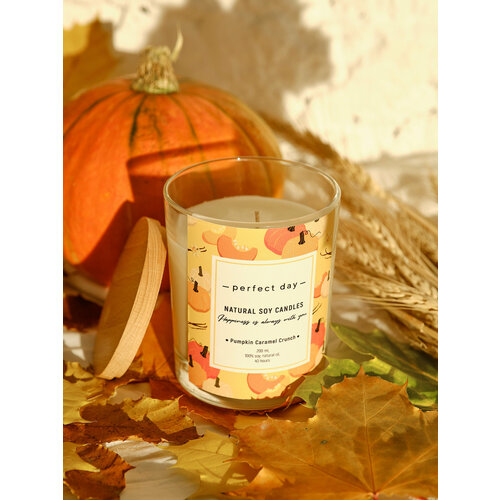 Свеча ароматическая Pumpkin Caramel Crunch / Тыквенный карамельный кранч, хлопковый фитиль