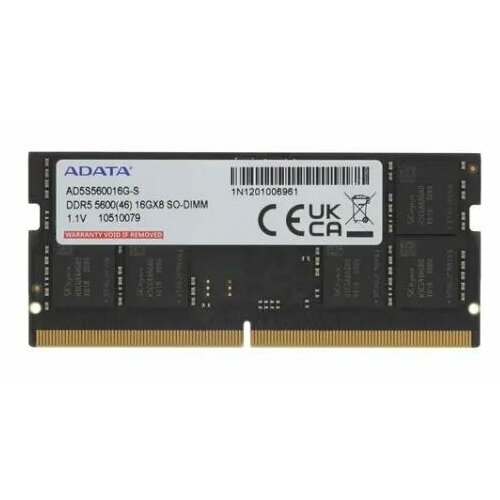 ADATA Memory Module ADATA DDR5 Общий объём памяти 64Гб Module capacity 32Гб Количество 2 4800 МГц Множитель частоты шины 40 1.1 В черный AD5S560016G-S