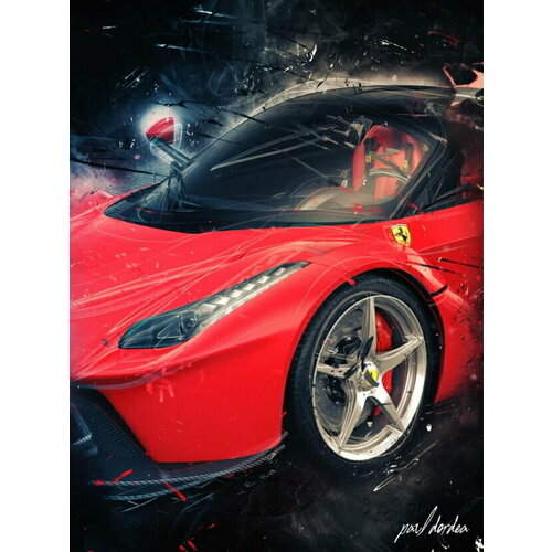 Плакат, постер на бумаге Ferrari Art/Феррари/искусство/арт/абстракция/творчество. Размер 42 х 60 см