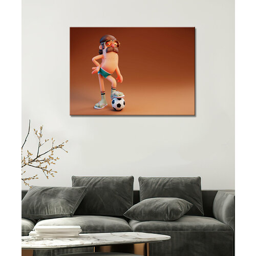 Картина/Картина на холсте для интерьера/Картина на стену/Картина для кухни/ - 3D иллюстрация людей (17) 60х80