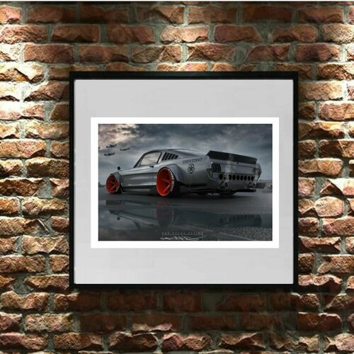 Постер "Тюнингованный серый Мустанг" Cool Eshe из коллекции "Автомобили", А4