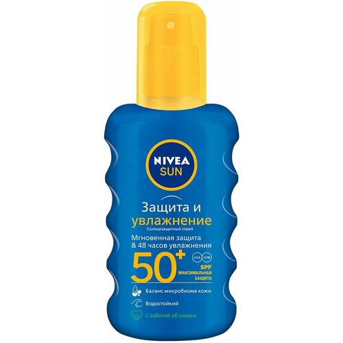 Солнцезащитный спрей для тела NIVEA Защита и увлажнение водостойкий SPF50+ 200мл х3шт