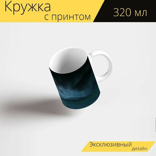 Кружка с рисунком, принтом "Пейзаж, море, ночь" 320 мл.