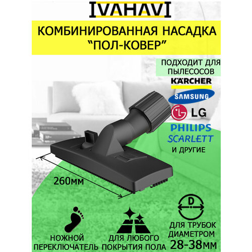 Универсальная щетка насадка IVAHAVI для всех пылесосов пол/ковер