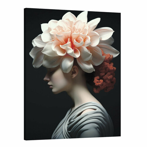 Интерьерная картина 50х70 "Девушка с цветком"