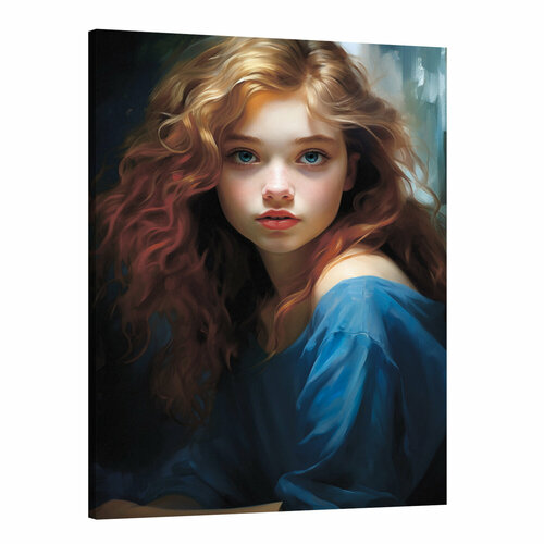 Интерьерная картина 50х70 "Интеллект и красота девушки"