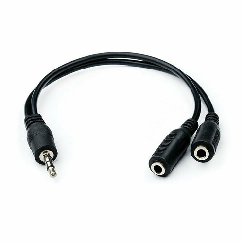 Переходник-разветвитель для наушников/Аудио-кабель разветвитель для наушников 0,1м черный