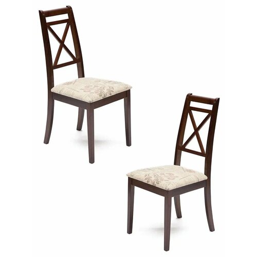 Комплект стульев TetChair Picasso (PC-SC), массив дерева/текстиль, 2 шт., цвет: коричневый/бежевый