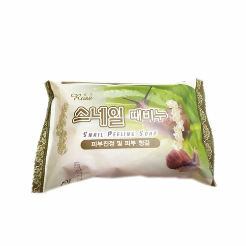 Мыло-пиллинг с улиточным муцином Rose Snail Peeling Soap 150 гр