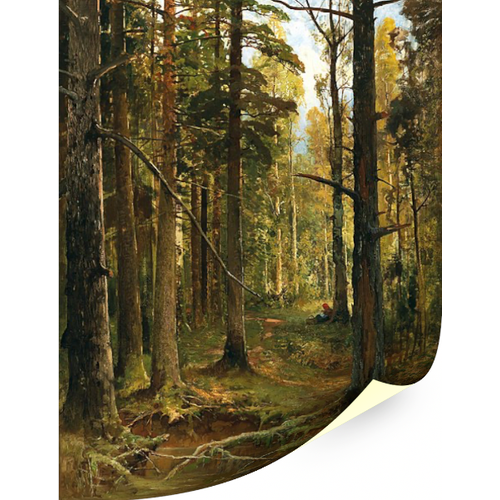 "Красная шапочка в лесу", Клевер Ю. Ю, картина для интерьера (репродукция) (30х39 см / без подрамника)
