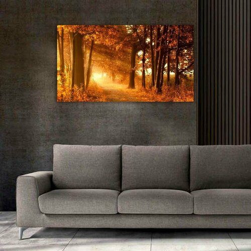 Картина на холсте 60x110 LinxOne "Лучи света Времена Природа" интерьерная для дома / на стену / на кухню / с подрамником