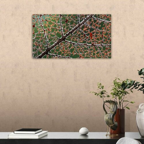 Картина на холсте 60x110 LinxOne "Листва Природа Макро лист" интерьерная для дома / на стену / на кухню / с подрамником