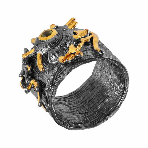 Кольцо ELEMENT47, серебро, 925 проба, перидотит, размер 16.5