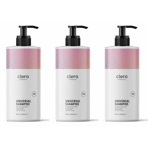 Clero proffesional Шампунь универсальный для всех типов волос Universal Shampoo Global Chemical, 1000 мл, 3 шт