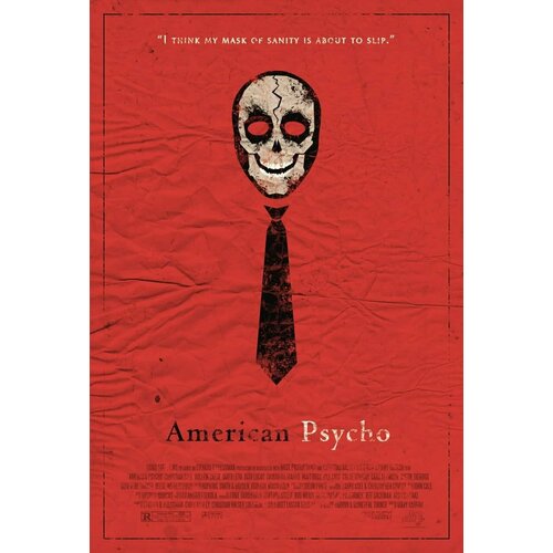 Плакат, постер на холсте Американский психопат (American Psycho, 2000г). Размер 30 х 42 см