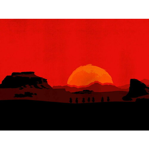 Плакат, постер на холсте Red Dead Redemption 2/игровые/игра/компьютерные герои персонажи. Размер 30 х 42 см