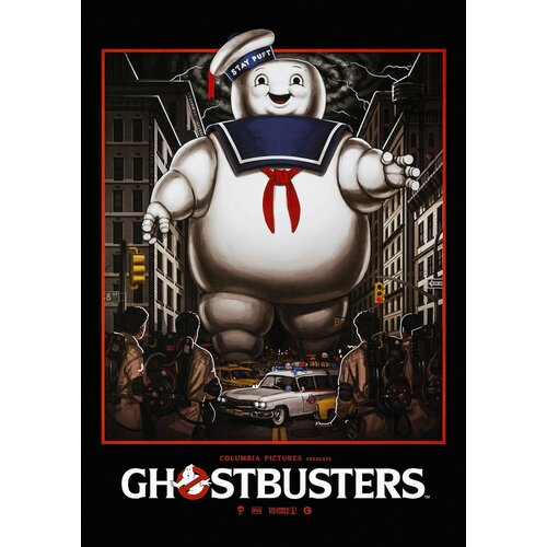 Плакат, постер на холсте Охотники за привидениями (Ghostbusters, 1984г). Размер 60 на 84 см