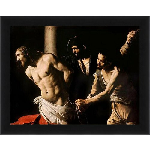 Плакат, постер на бумаге Christ at the Column. Микеланджело Караваджо. Размер 60 на 84 см