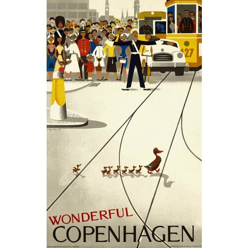 Плакат, постер на бумаге Wonderful Copenhahen/Удивительный Копенгаген. Размер 21 на 30 см