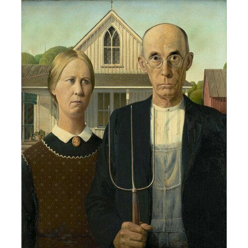 Плакат, постер на бумаге American Gothic/Американская готика. Размер 42 х 60 см