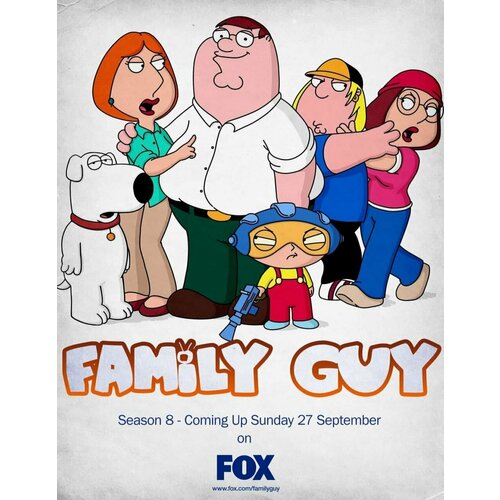 Плакат, постер на бумаге Гриффины (Family Guy, 1999 ). Размер 42 х 60 см