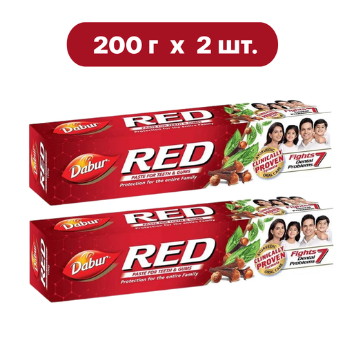 Dabur Red аюрведическая зубная паста 200 г (Дабур Ред) - 2 шт.
