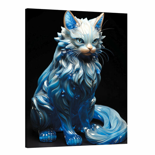 Интерьерная картина 50х70 "Кот скульптура"