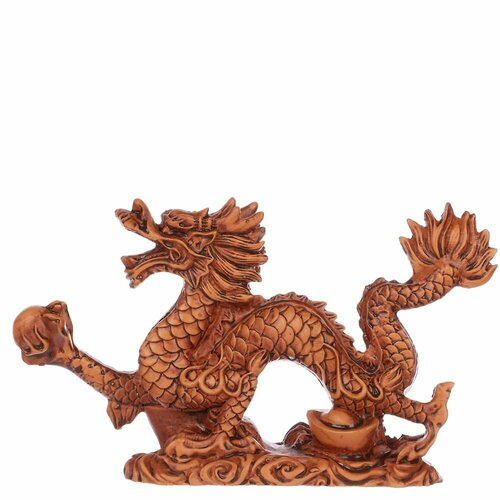 Сувенир "Китайский дракон", бронзовый 15х3,5х8, полистоун
