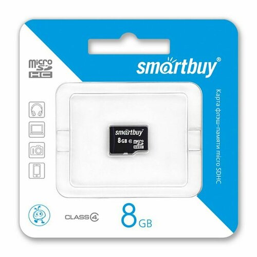 Карта памяти SmartBuy MicroSD 8GB, class 4, 16, 10Мбс
